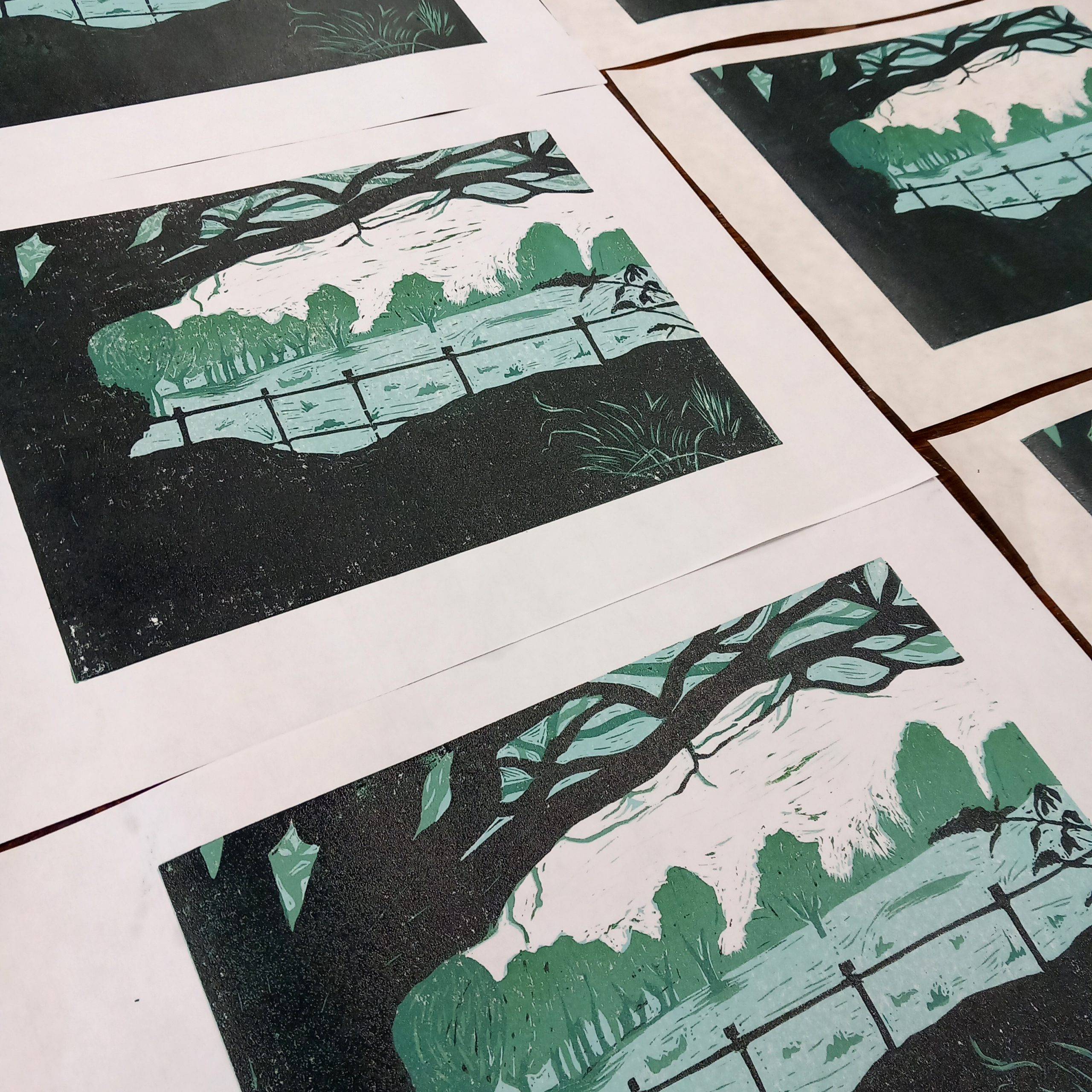 Landscapes with Reduction Linocut — Green Door Printmaking Studio